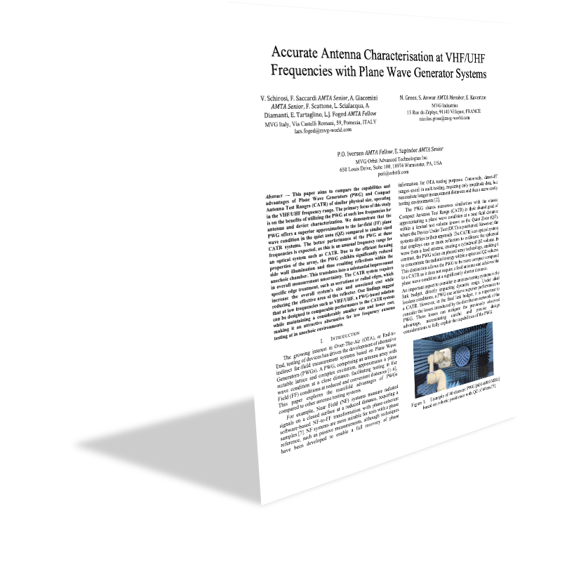 Accurate Antenna Characterisation At Vhf Uhf Frequencies With Plane Wave Generator Systems