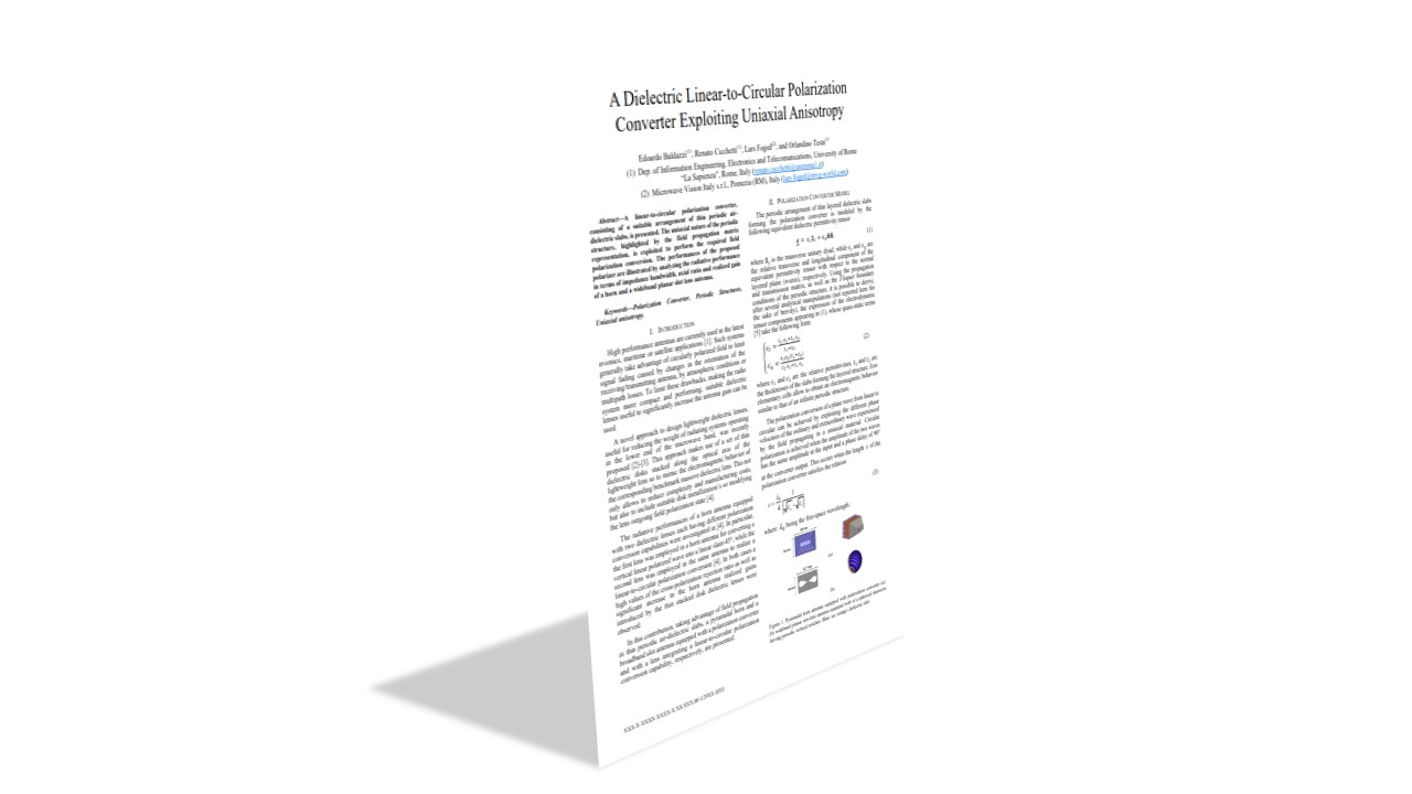 A Dielectric Linear To Circular Polarization Converter Exploiting Uniaxial Anisotropy